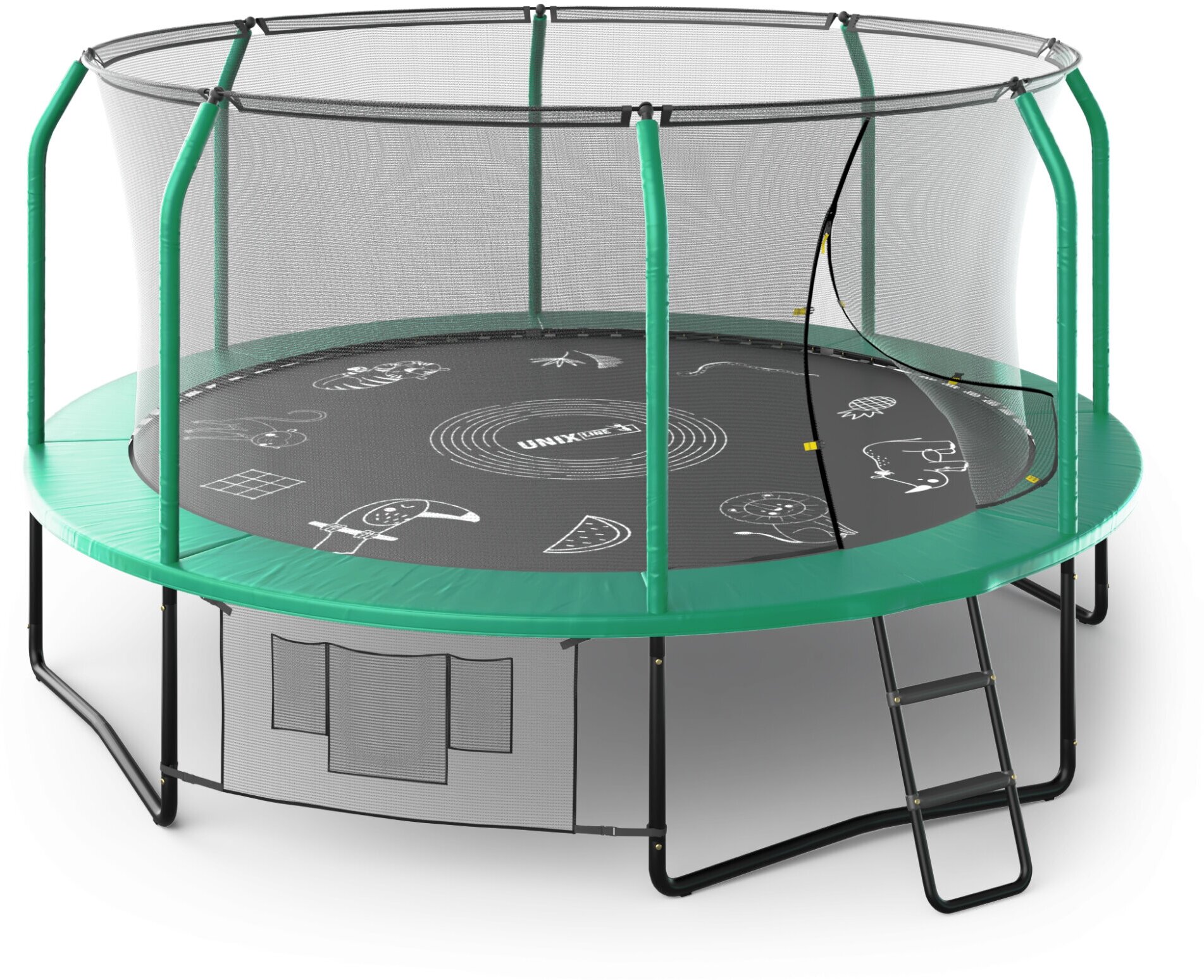 Батут UNIX Line SUPREME GAME 14 ft (Green)