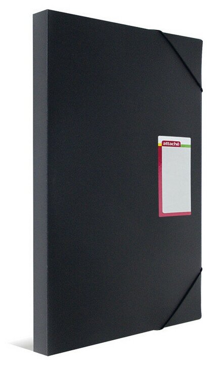 Папка на резинках Attache пластиковая А3, шир. кор. 30 мм, черный 166831