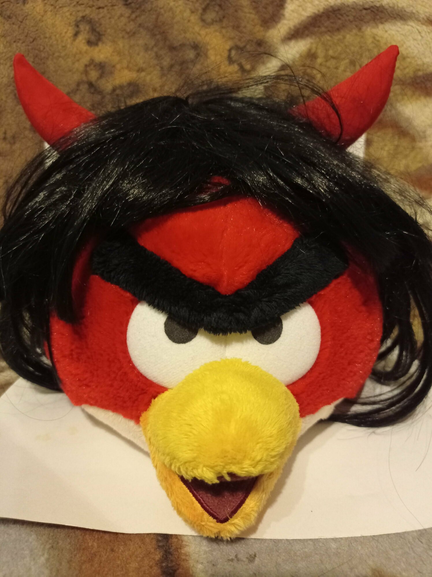 Angry Birds Мягкая игрушка, Red в парике, 22см.