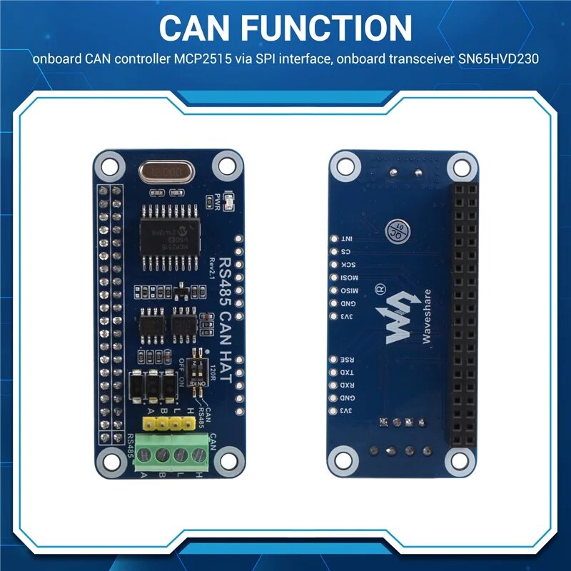 Waveshare RS485 CAN HAT для Raspberry Pi — фото 1