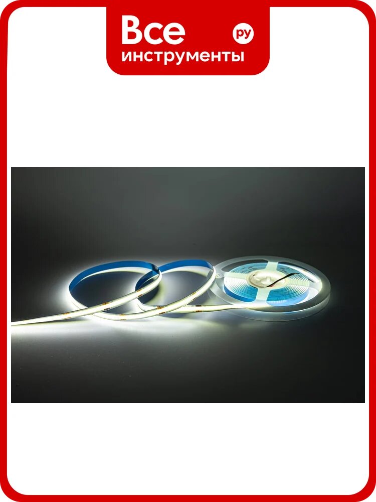 Светодиодная лента 12В COB(320LED) IP20 8Вт 6000К 5м СириусА SLS-12V-IP20-8W-COB-6K-5m
