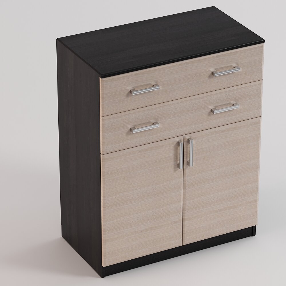 Тумба ТМ-49 (ШхГхВ) (800х420х1006)мм, 39 кг, венге/дуб молочный, 2 ящика, 2 дверки, "Колизей мебель"