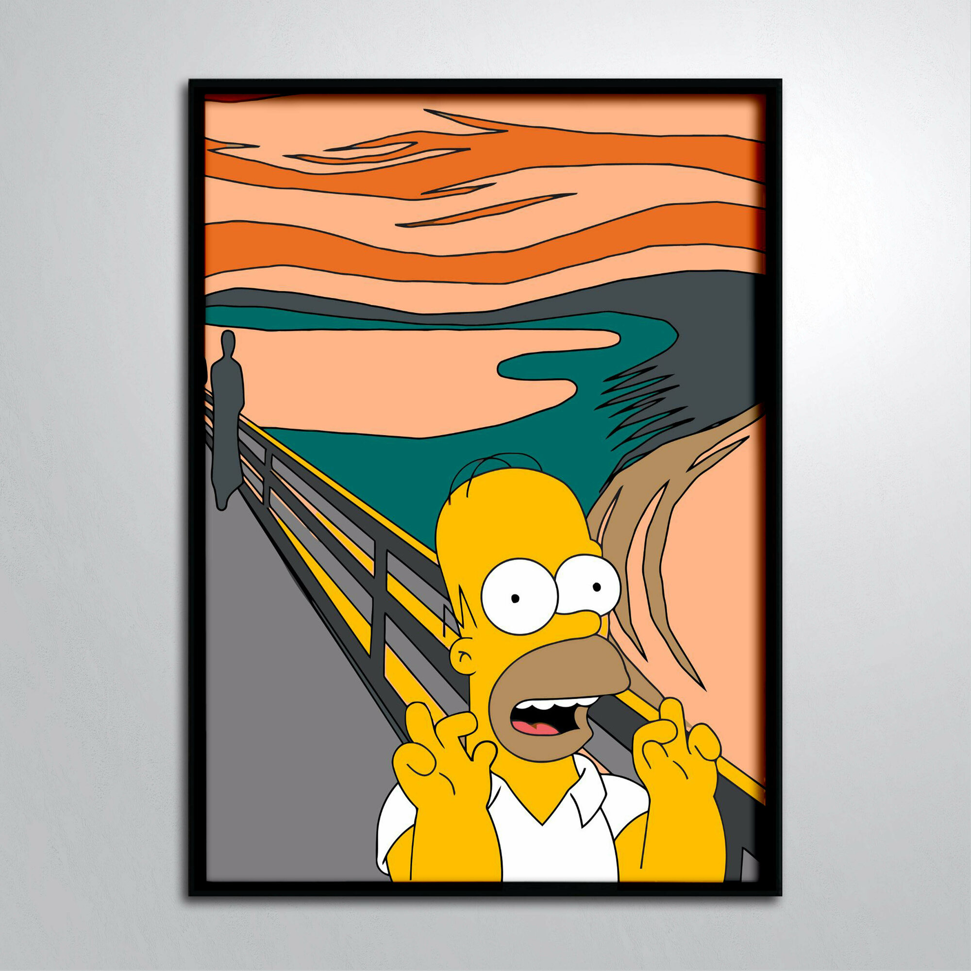Постер без рамы/Симпсоны Гомер Мунк Крик The Simpsons