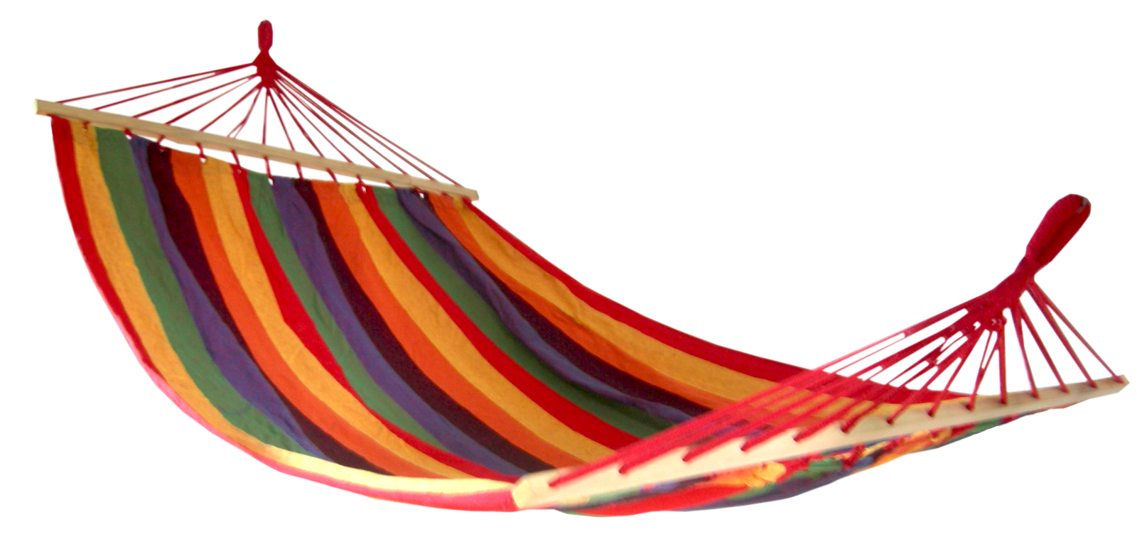 Гамак тканевый двухместный Мебельторг WR-H169 с перекладиной Разноцветная полоска 3643766001