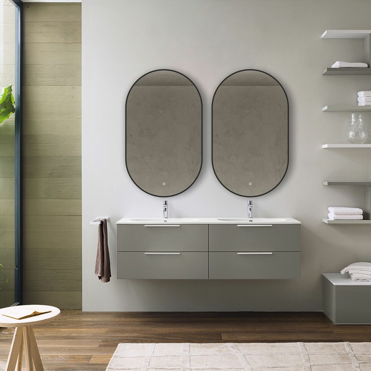 Зеркало для ванной Vincea LED VLM-3AU100B 600×1000 c сенсорным выключателем и диммером, черное