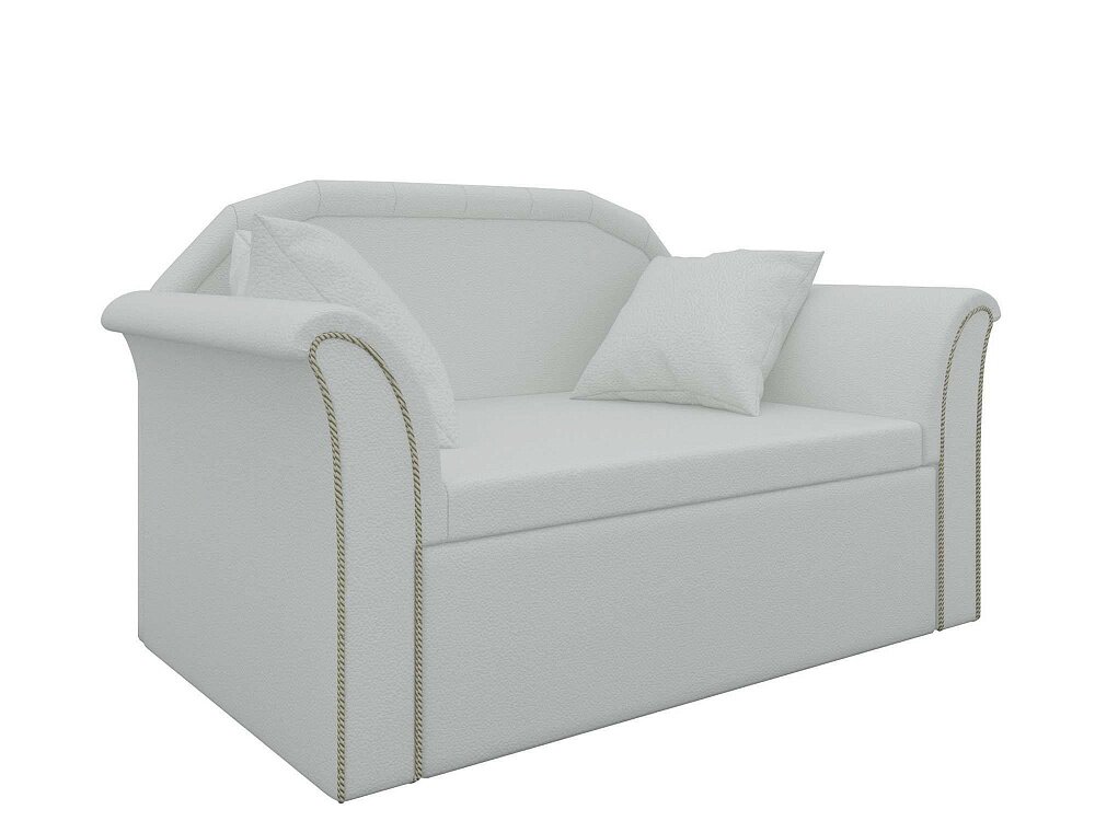 Прямой диван тахта Капри 2 Белый, выкатной, 135х74х75 см, с ящиком для белья