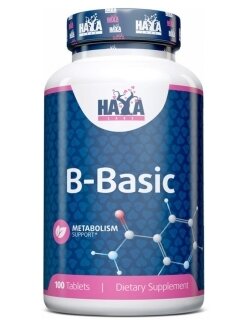 Haya Labs / Витамины группы В / B-Basic / Полный спектр витаминов В / 100 Tabs