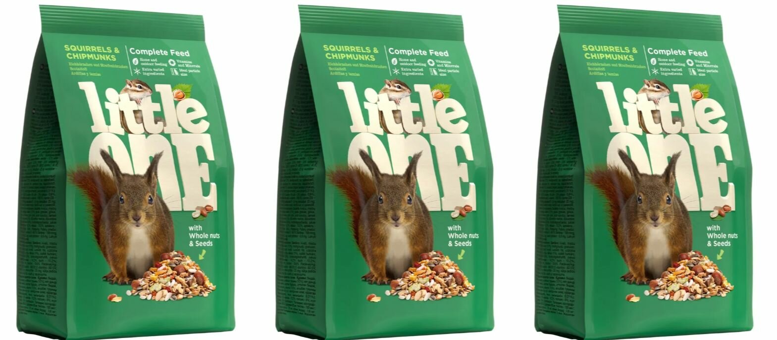 Little One Корм для белок и бурундуков, 400 г, 3 шт