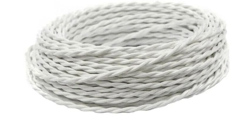 Витой ретро провод FTP/FTP, цвет белый, 10м.
