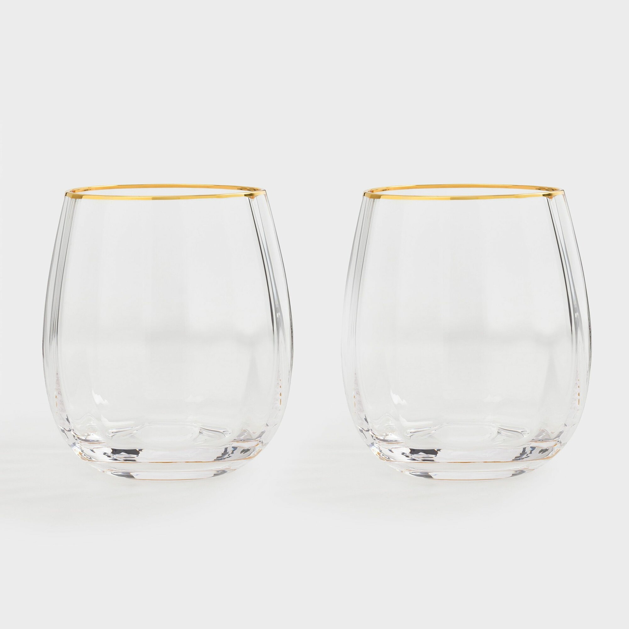 Стакан Kuchenland Filo R gold, 10 см, 450 мл, 2 шт, стекло Р, с золотистым кантом