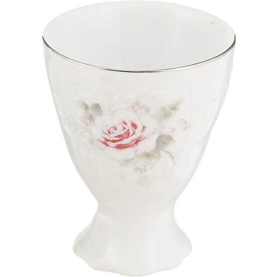 Подставка Bernadotte под яйцо "Бледные розы отводка платина"