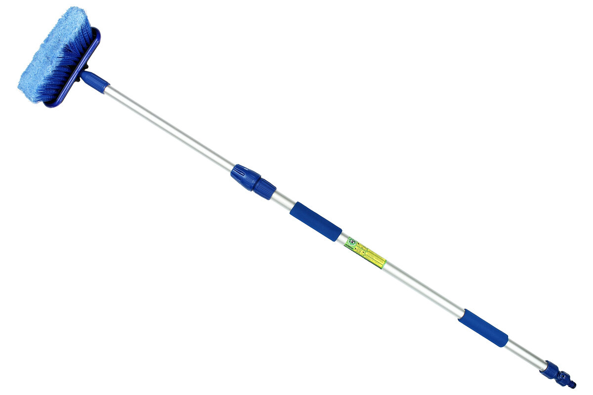 Щетка для мытья телескопическая 2-х секционная L-112-180см (усиленная, с краном подачи воды, CA-601)