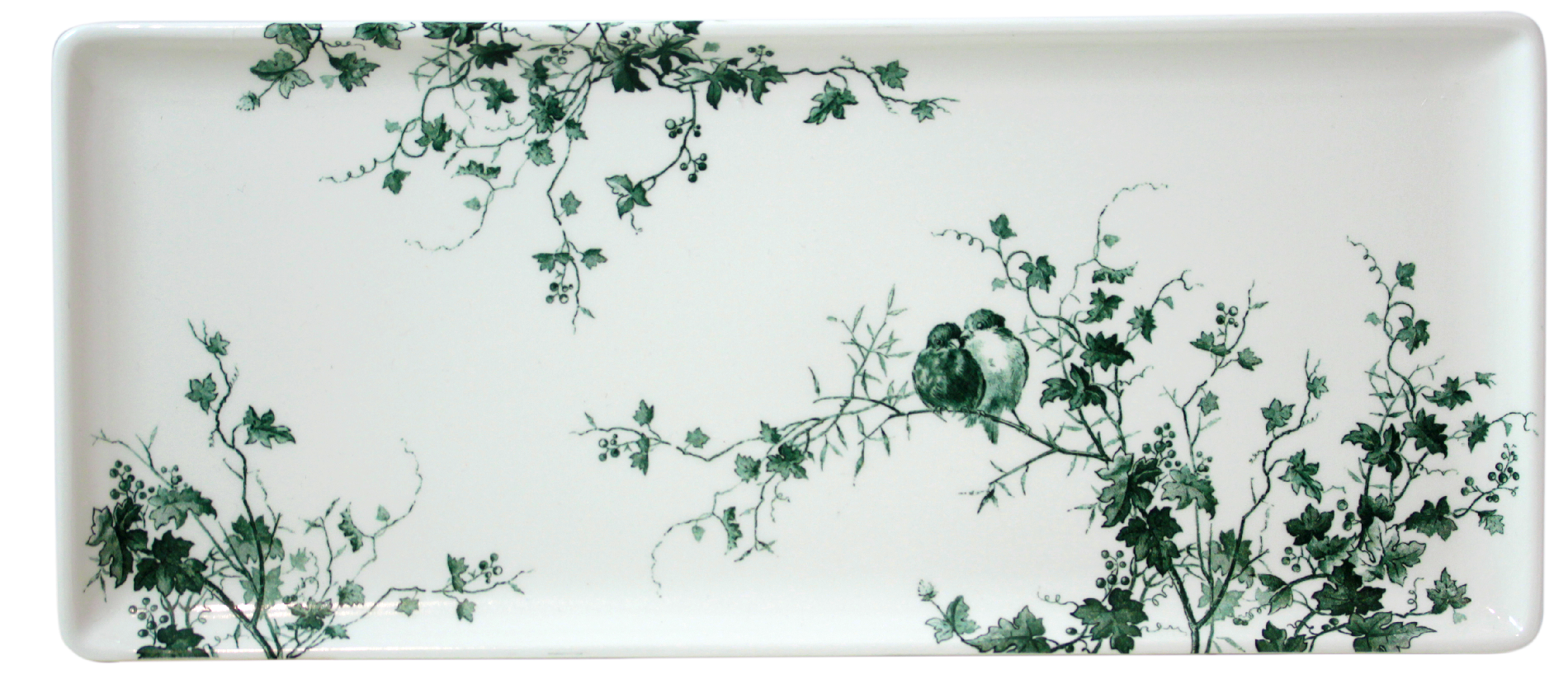 Блюдо прямоугольное Gien (для торта), Птицы, 36x15,5 см.