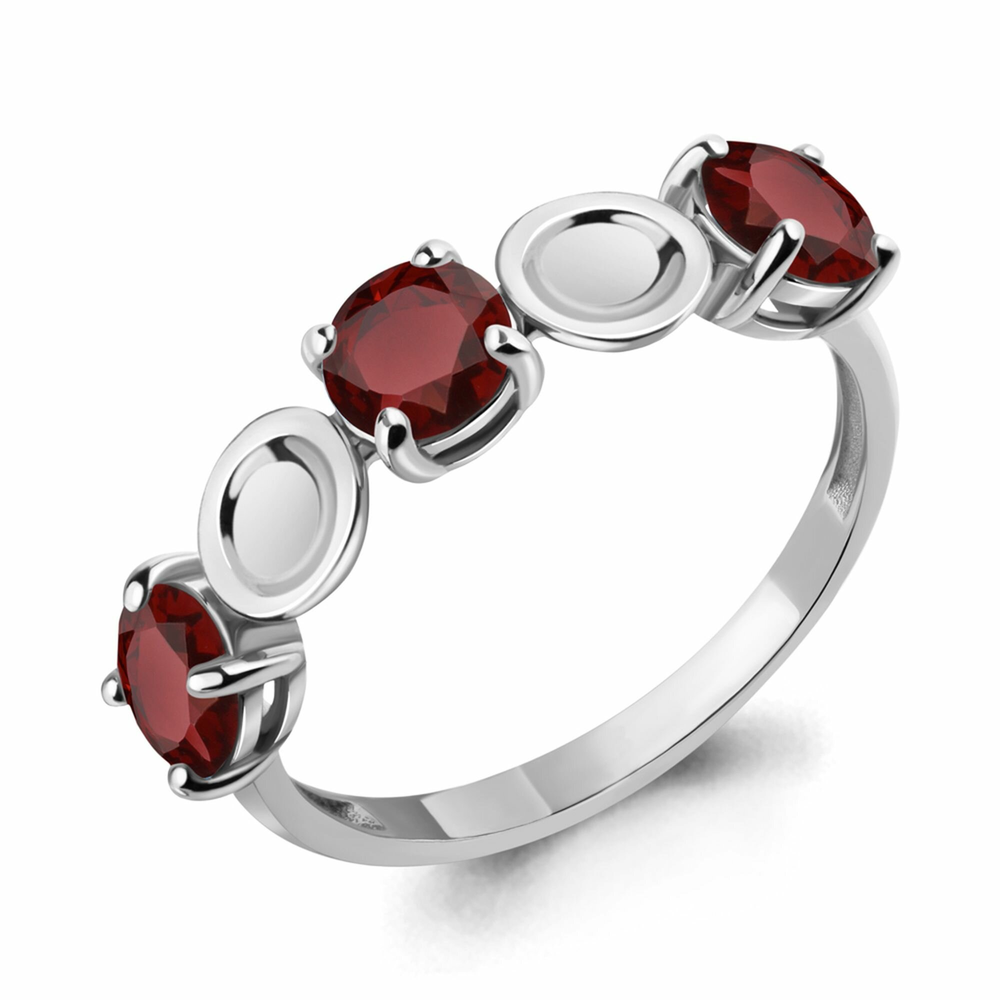 Кольцо дорожка, серебро, 925 проба, родирование, гранат