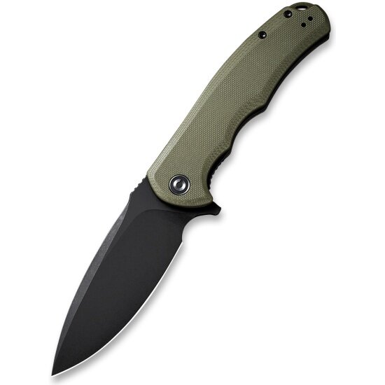 Нож складной Civivi Praxis 9Cr18MoV Steel Black Stonewashed Handle G10 OD Green