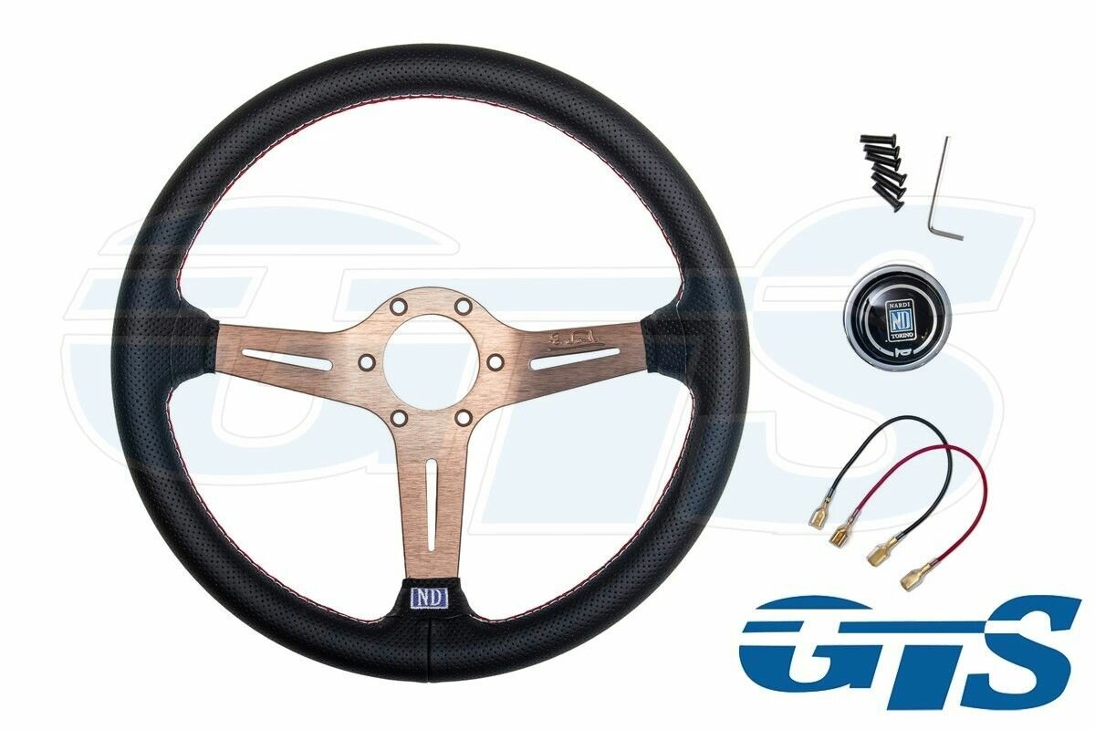 Руль NARDI спортивный бронза, кожа (нить красная) GTS ES-01700