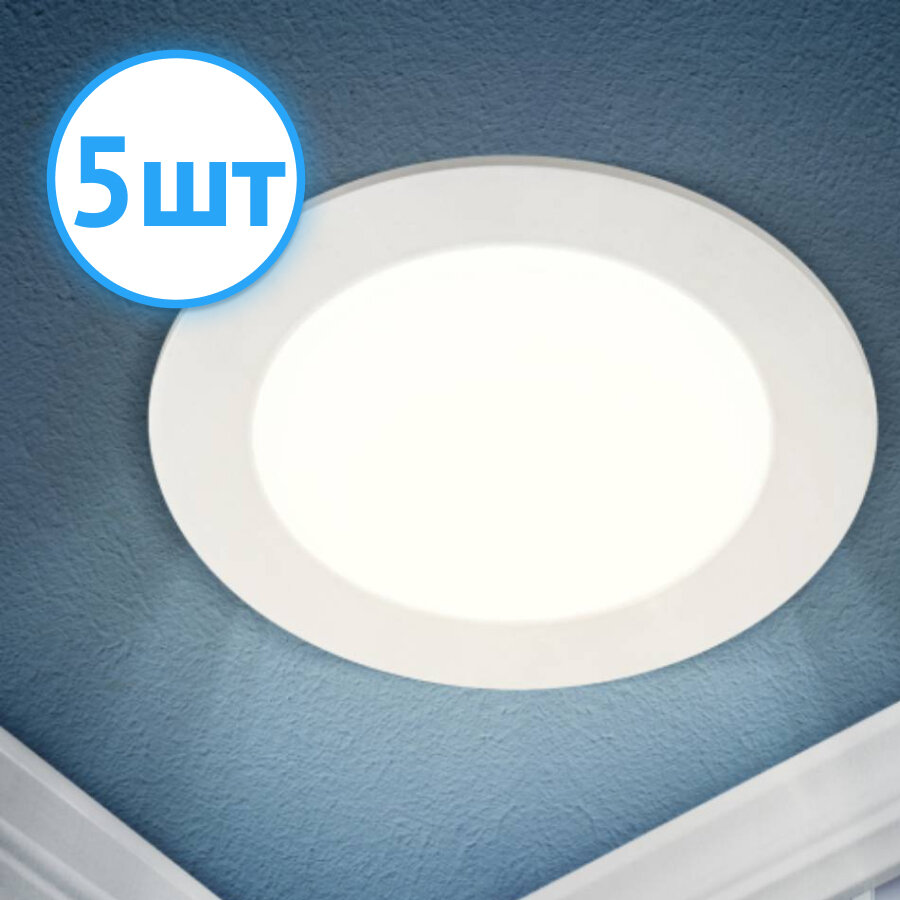 Светильник светодиодный ЭРА 24А 4000K 1200Лм 220В белый Б0019460 (комплект из 5шт.)