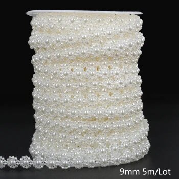 Хлопковая нить с имитацией жемчуга Hua Ming Ce Белый, 9mm