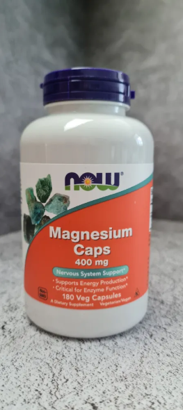 Now Foods, магний в капсулах, 400 мг, 180 растительных капсул