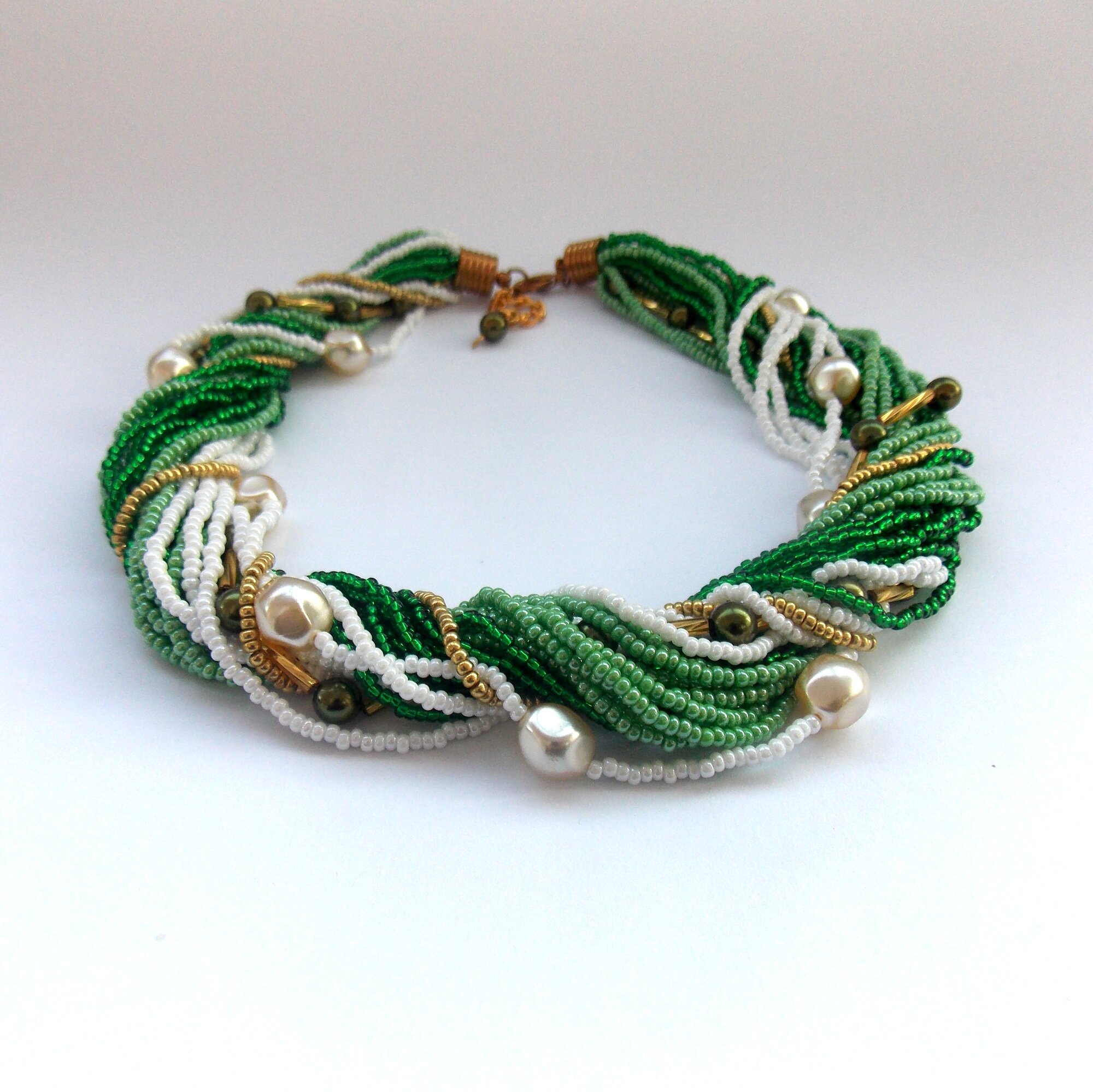 Колье, бисер, стекло