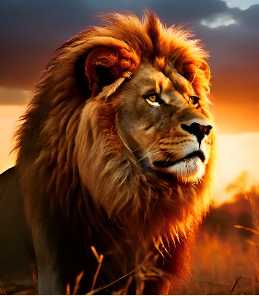 Алмазная мозаика на подрамнике 50*50 "Красавчик лев"