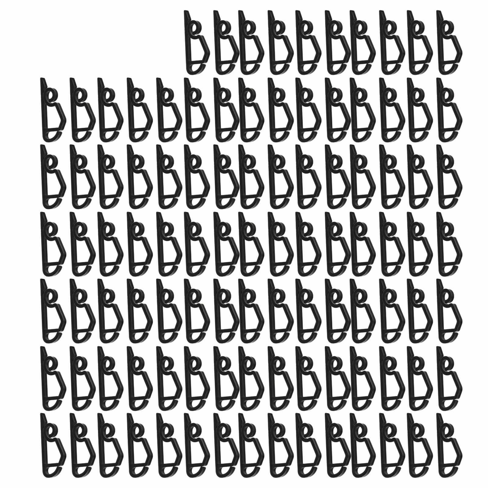 Водонепроницаемые зажимы для желобов с рождественскими светильниками, 100 шт. многоразовые пластиковые крючки для гирлянд для желобов, морозостойкие черные крючки для украшения офиса для вечеринок