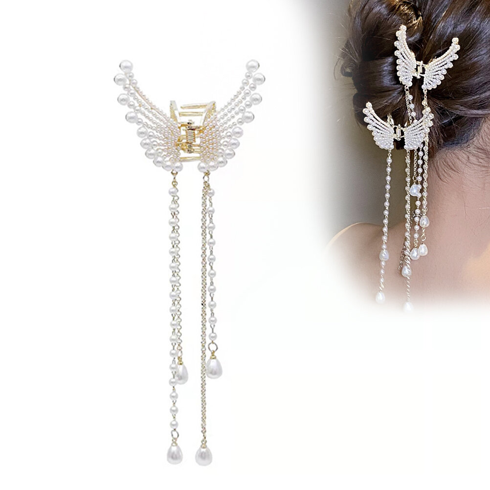 Заколки для волос-бабочки, металлические заколки для волос с кисточками, модные нескользящие зажимы для волос для женщин и девочек, простые в использовании аксессуары для волос