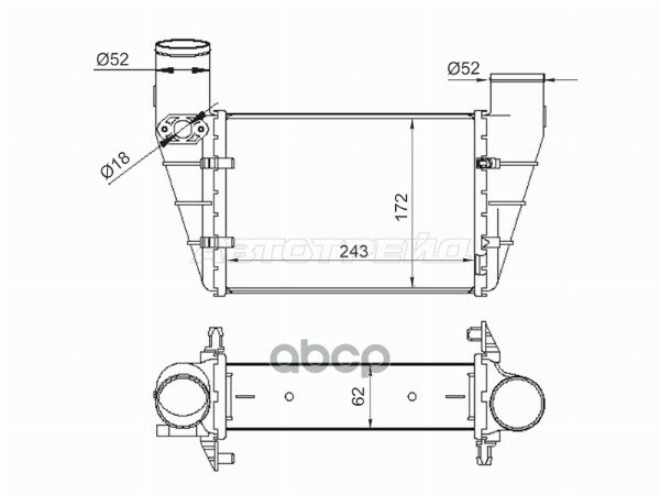 Радиатор интеркулера Audi A4 94-01 / A6 94-05 Sat арт. ST-058145805G