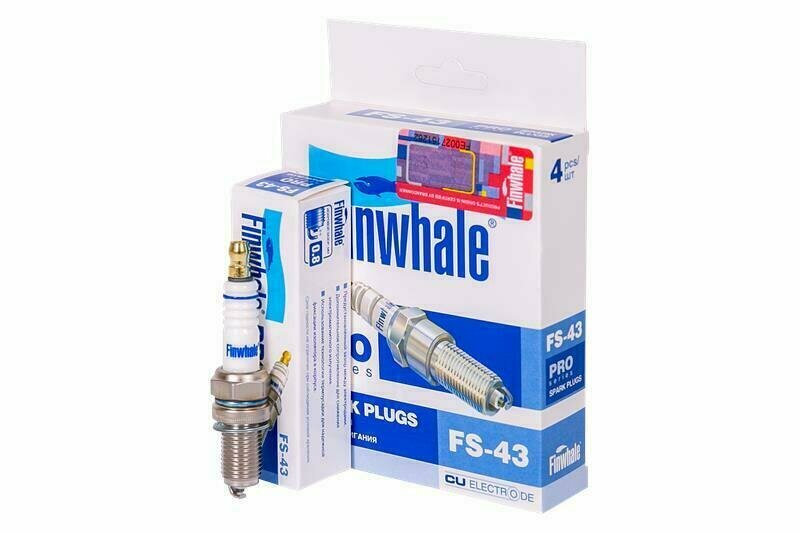 Свеча зажигания 1.0-1.2L Aveo, Spark(10-), Cobalt, Gentra, FS43 FINWHALE