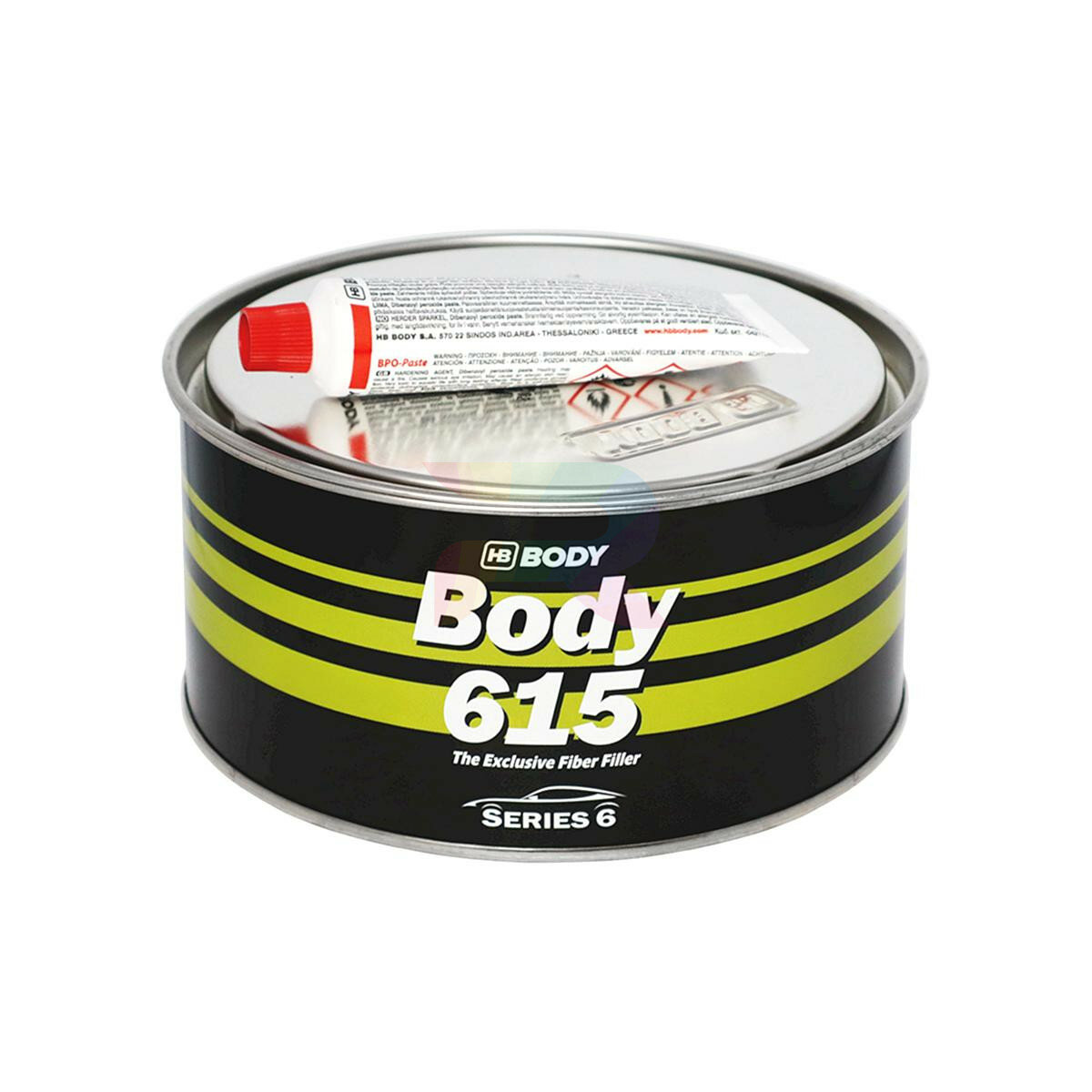 Автомобильная наполняющая высокопрочная шпатлевка со стекловолокном HB Body 615 Fiber 1,8 кг.