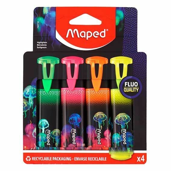 Текстмаркеры Maped "Deep Sea Paradise", 4 цвета, пишущий узел 1-5 мм (740710)
