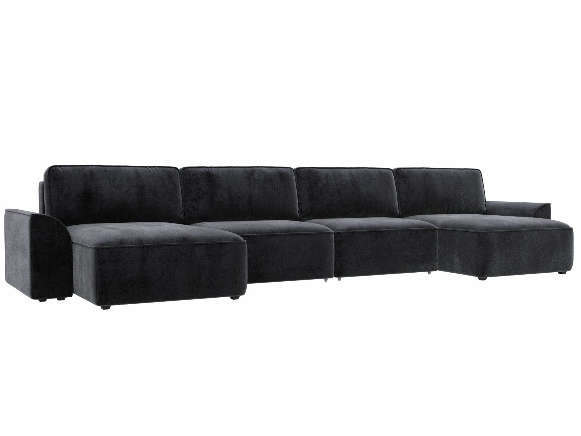 Диван п-образный Amber лонг, Еврокнижка, 442x160x90, серый