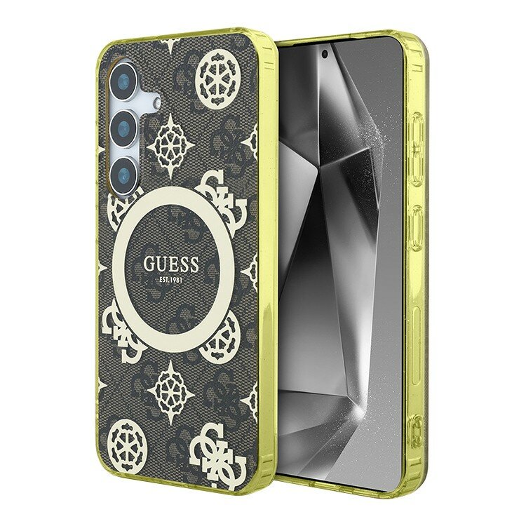 Guess чехол magsafe для Galaxy S25, пластик, 4G Peony коричневый