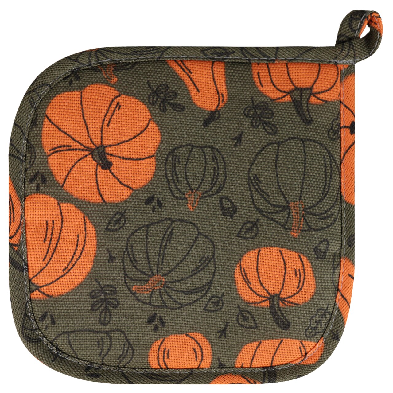 Хаски Home Прихватка кухонная Зеленая тыква, 18х18 см, рогожка - удобная для кухни