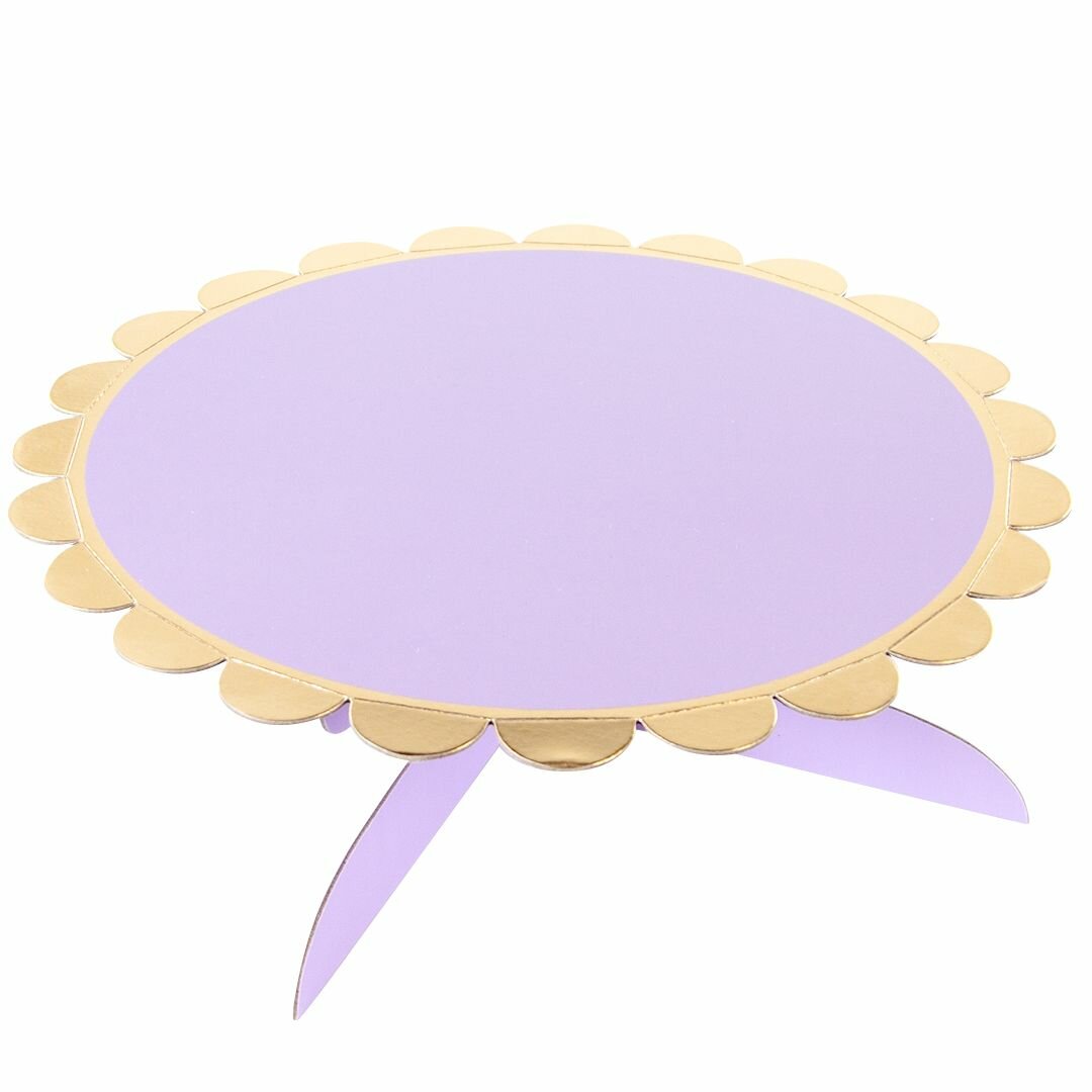 Стойка для десертов Волна веселья одноуровневая с золотой каймой, цвет сиреневый металлик
