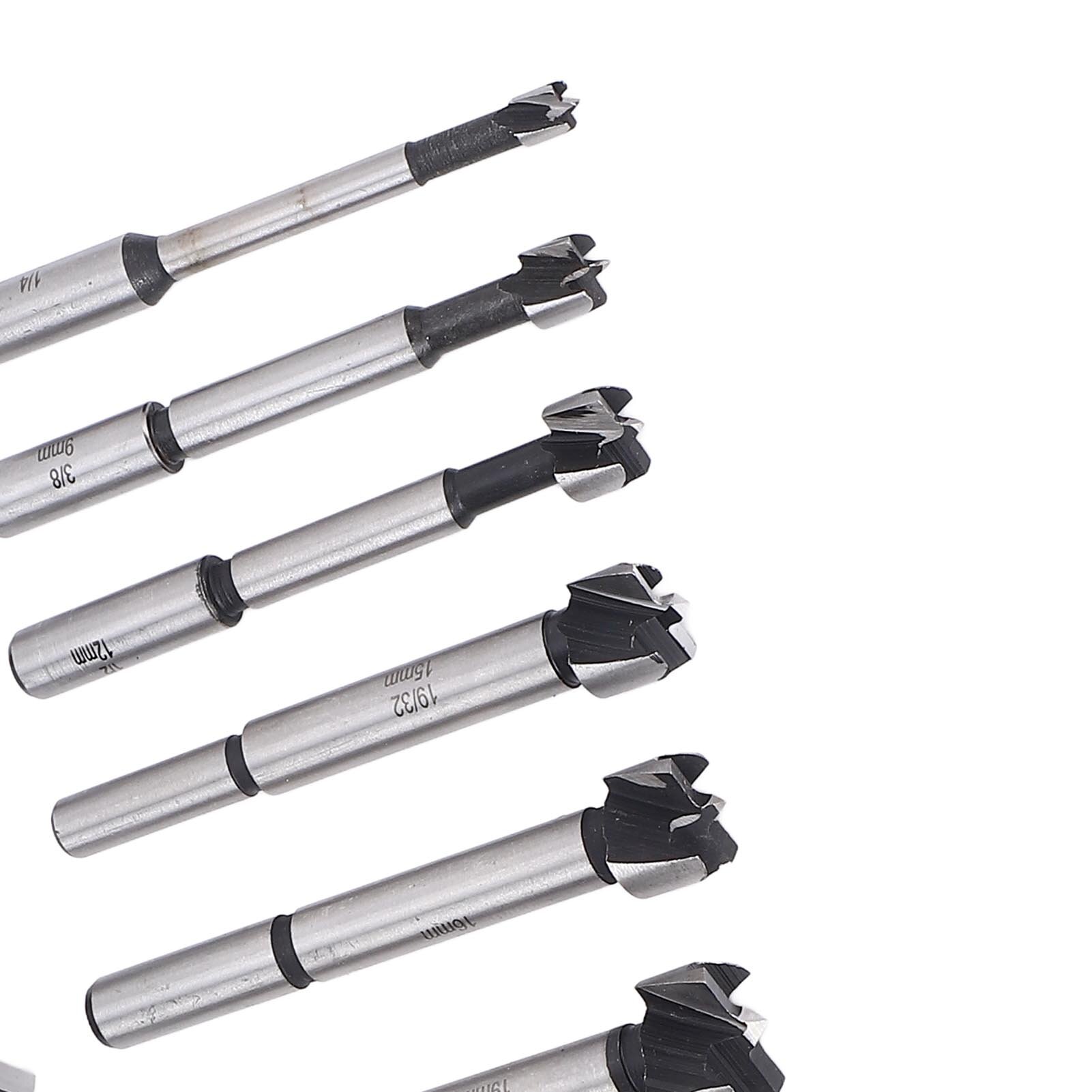 Набор сверл Форстнера 10 мм круглый хвостовик многозубчатый 1/4-1 5/8 дюйма HCS деревообрабатывающие сверла Форстнера для ручного труда