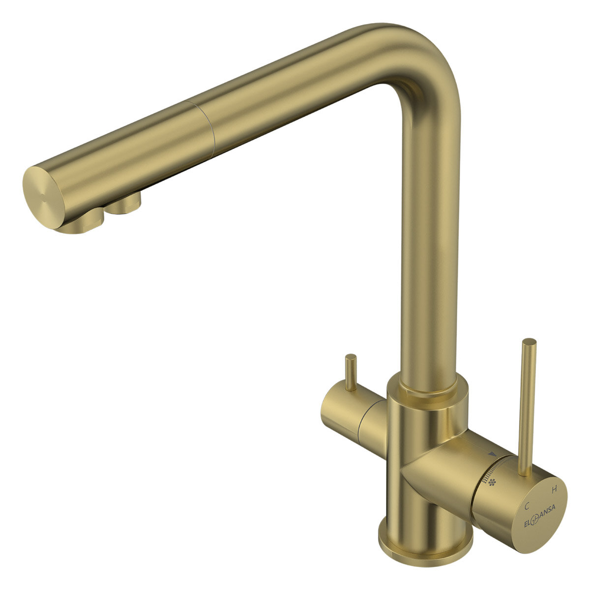 Смеситель для кухни, мойки из нержавеющей стали (для фильтра питьевой воды) однорычажный ELGHANSA 56A5216-MattGold