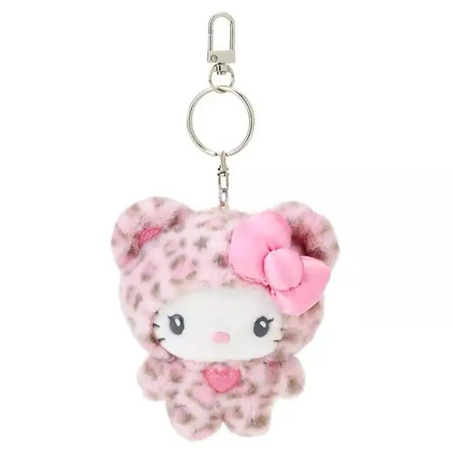 Подвеска Sanrio с леопардовым принтом и рисунком медведя Hello Kitty, плюшевая игрушка, кавайный подарок для детей