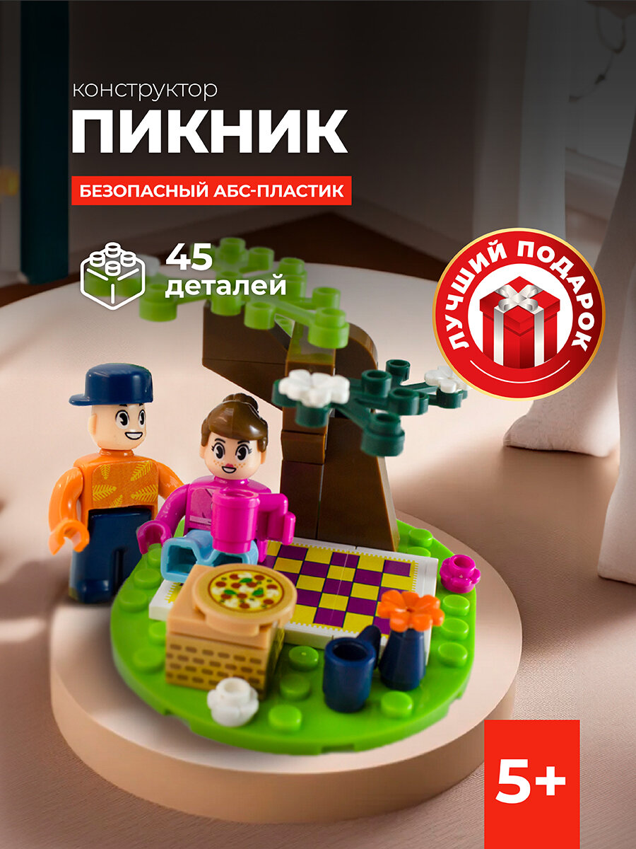 Конструктор для детей Kid's Bricks "Пикник", 45 деталей, от 5 лет