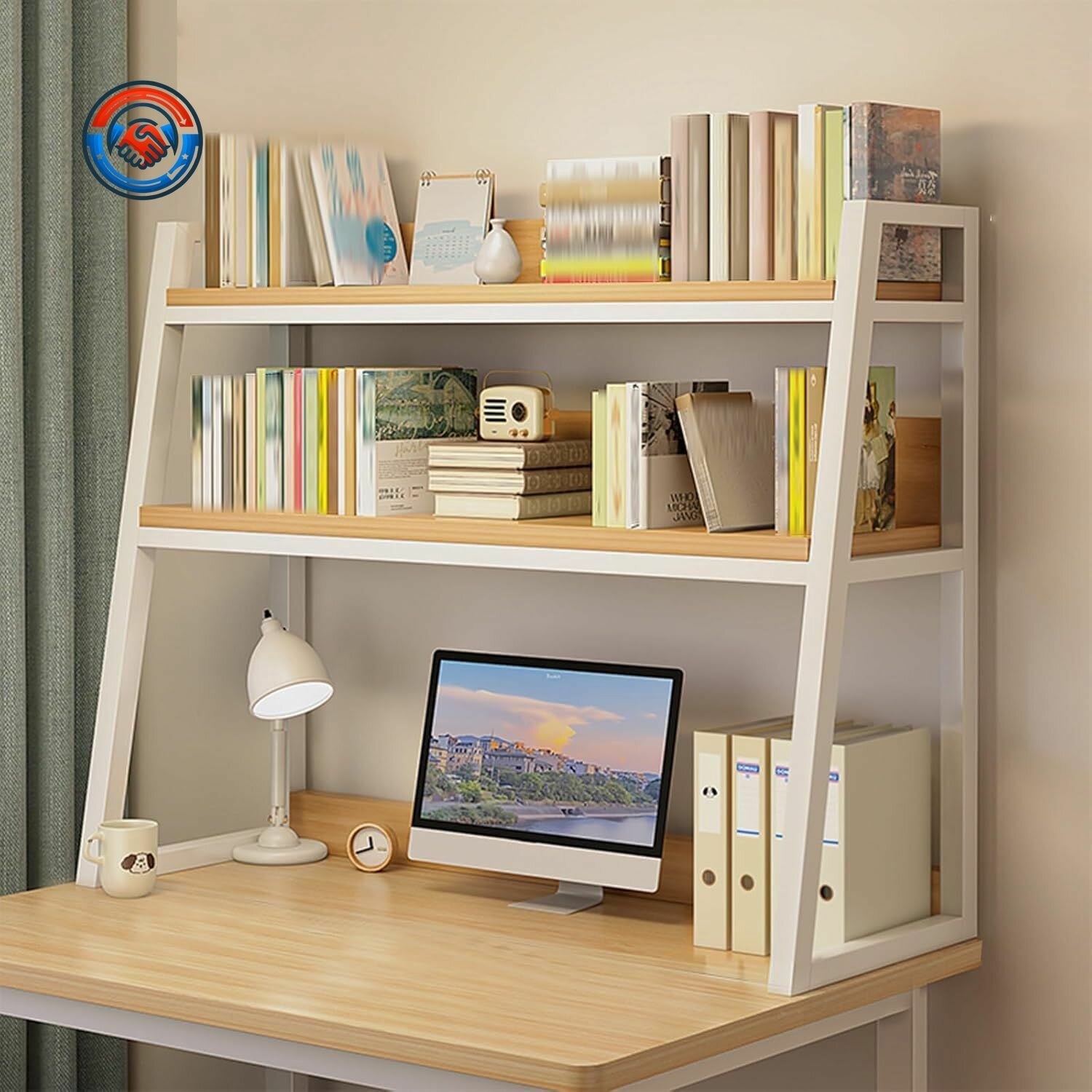 Надстройка на стол Uniji, настольная книжная полка-органайзер с прочным стальным каркасом и нескользящими ножками, удобная подставка для монитора и хранения офисных принадлежностей, простая сборка