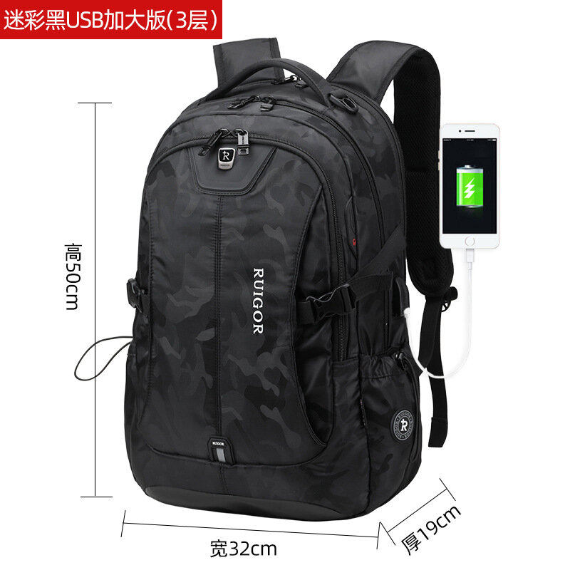 Rigo Swiss Backpack Мужской рюкзак Модный модный дорожный рюкзак для средней школы Сумка для компьютера Сумка для альпинизма Сумка для ноутбука