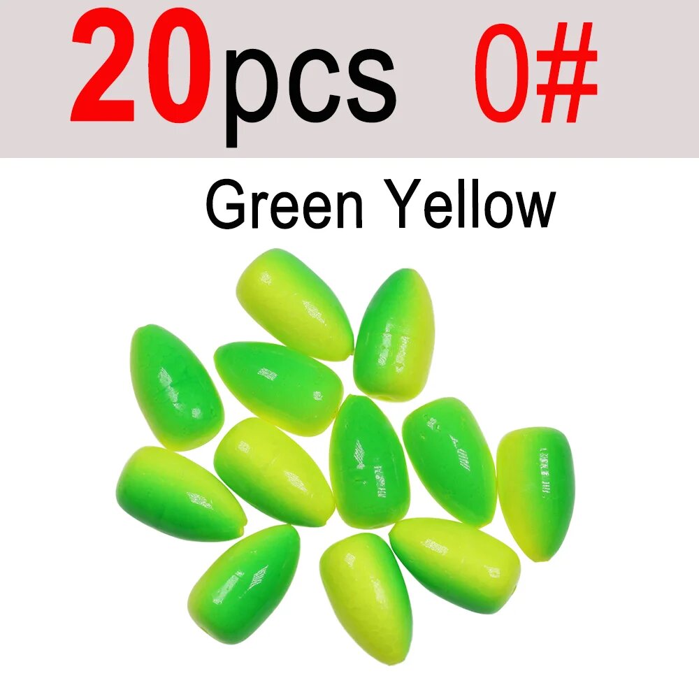 Lionriver рыболовные поплавки Bullet 20 шт. Зеленый, 20pcs GY Size 0