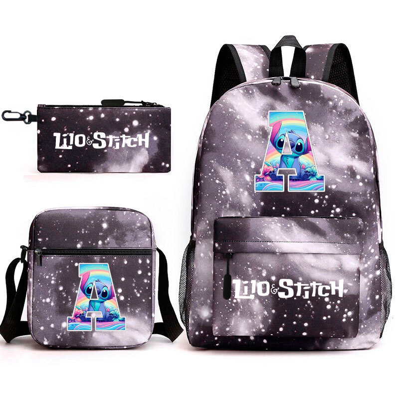 Популярный студенческий рюкзак Stitch для школьного сезона, дорожная сумка с теплопередачей стежка, повседневная сумка из трех частей, сумка для компьютера