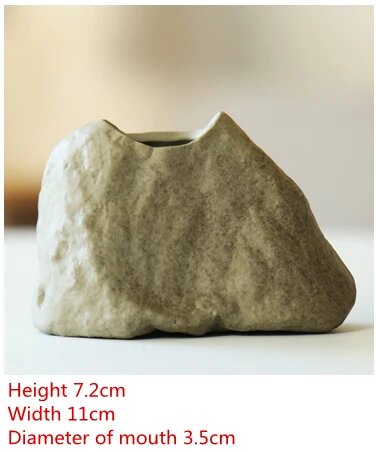 Керамическая ваза-камень белая/черная