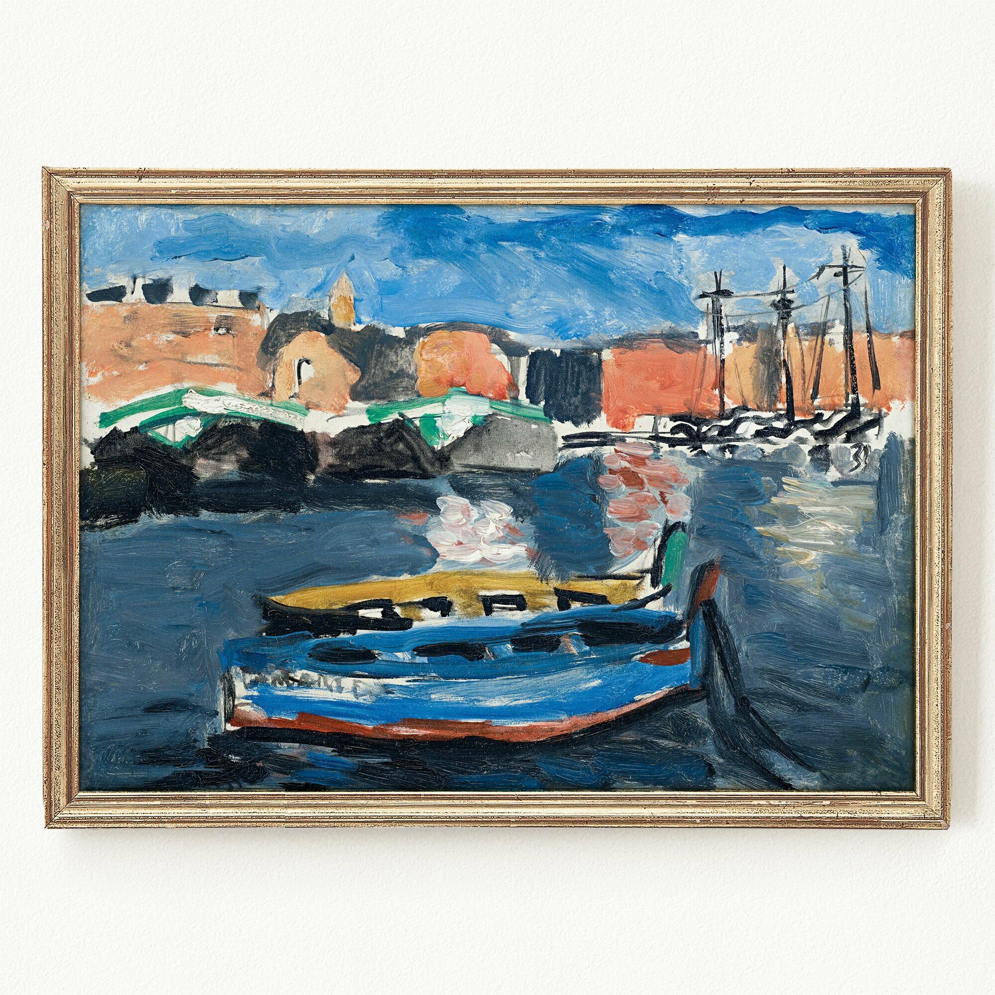 Постер "Лодка в порту Марселя - Анри Матисс", 21х30 см (без рамки)