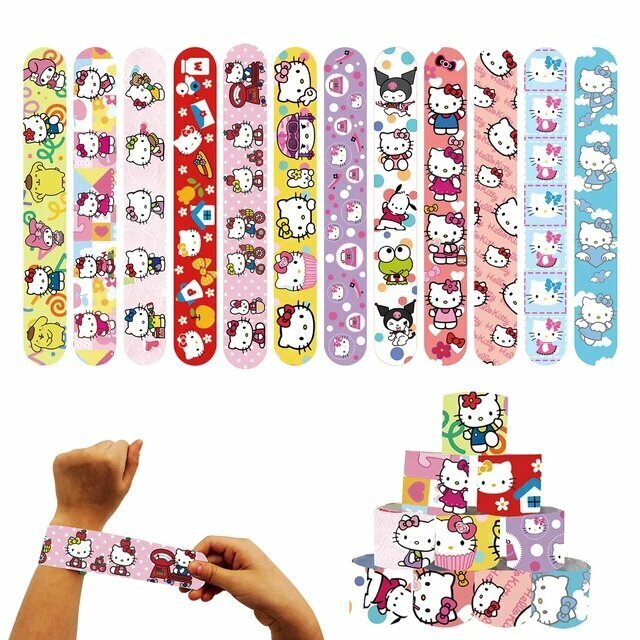 Украшения для дня рождения в стиле Hello Kitty, браслеты «Пат-а-бу», марки, наклейки, подарочные пакеты, торты, небольшие подарки, товары для вечеринок.