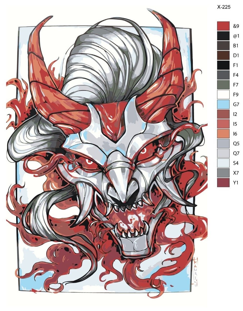 Картина по номерам X-225 "Дьявол" 40х60