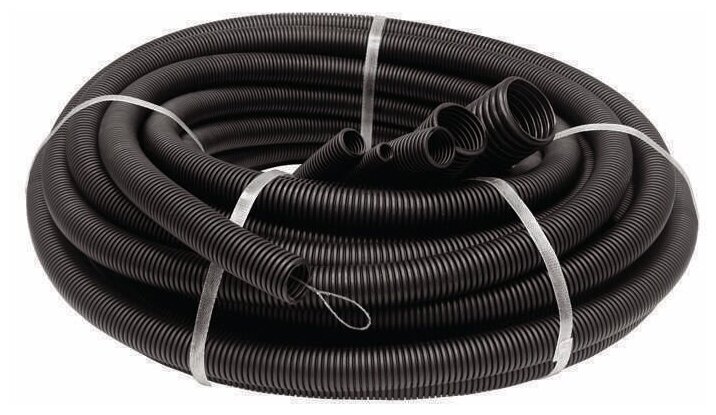 Труба гофрированная ПНД легкая d20мм с протяжкой черн. (уп.100м) Ruvinil 22001