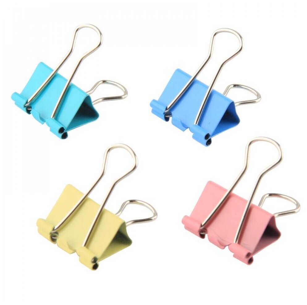 Зажимы для бумаг Attache Economy 32 мм цветные, 12 штук в коробке 1108492