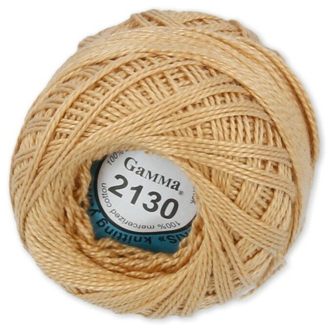 Пряжа "Gamma" Ирис 100% хлопок 10 г 82 м №2130 золотистый